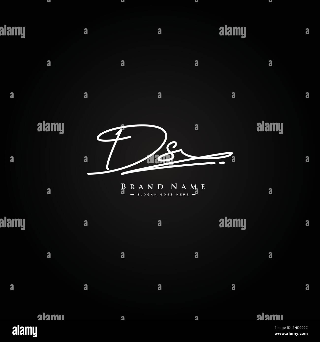 Handwritten Signature logo for Initial Letter DS - Vector Logo Template ...