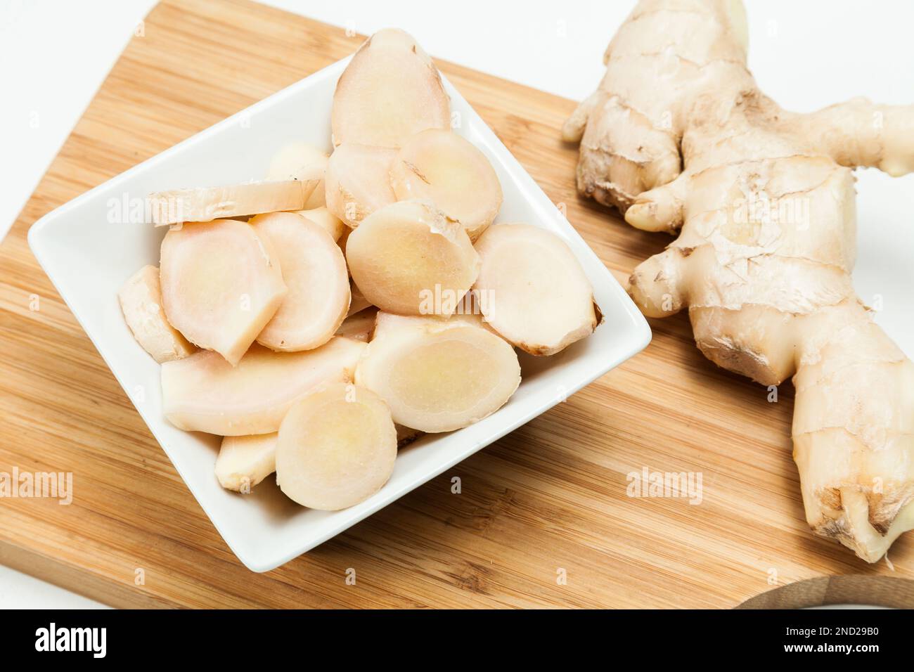 Ginger spice root - Zingiber officinale, photo on neutral background ...