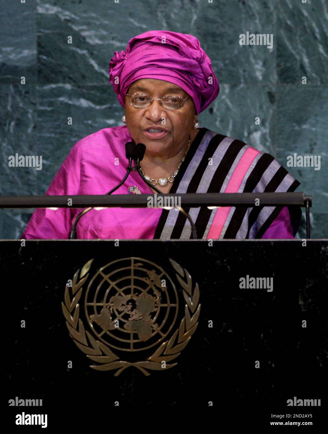 Ellen Johnson Sirleaf, President of Liberia, addresses the 65th session ...