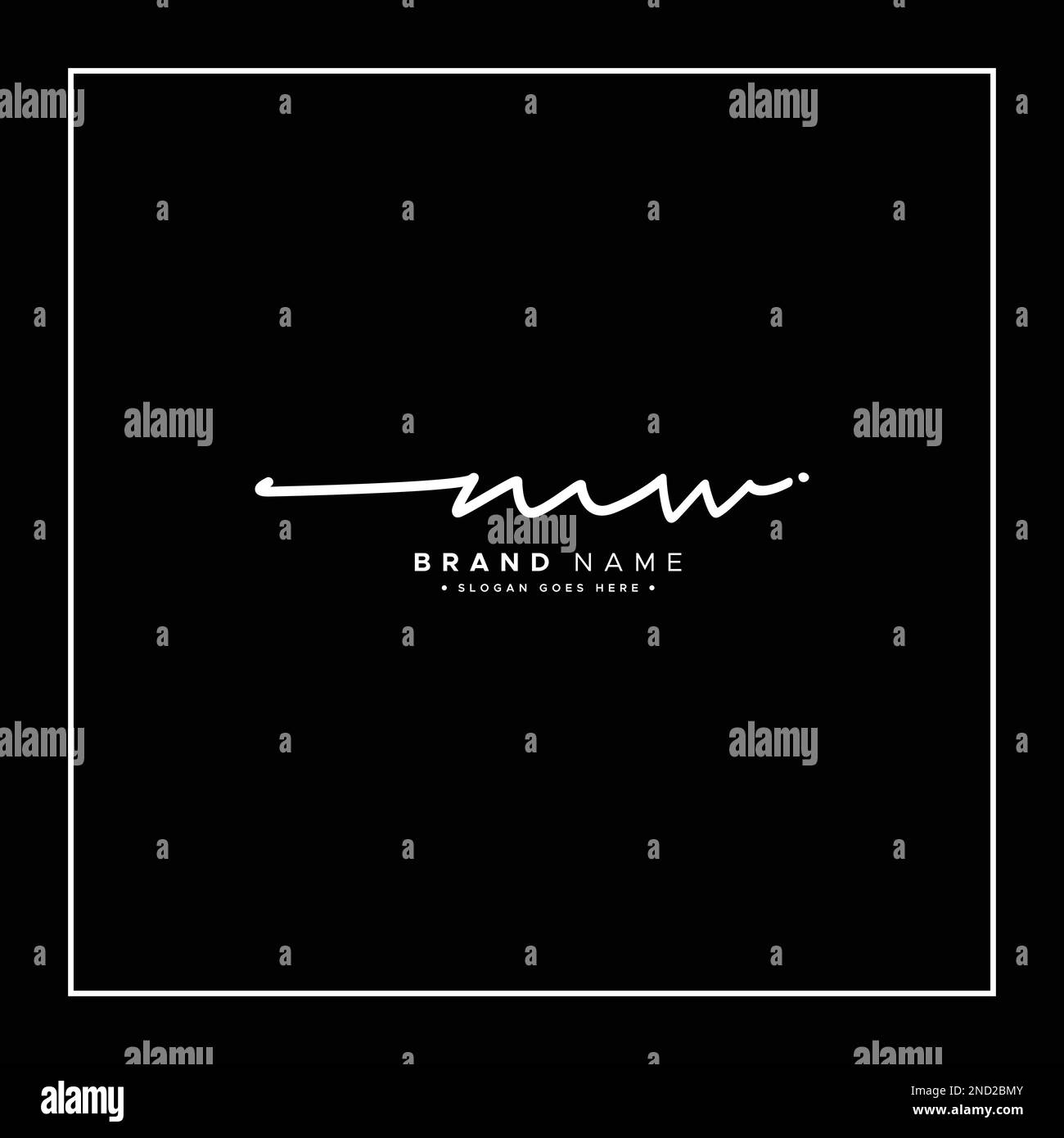 Watercolor Signature logo for Initial Letter MW - Vector Logo Template ...