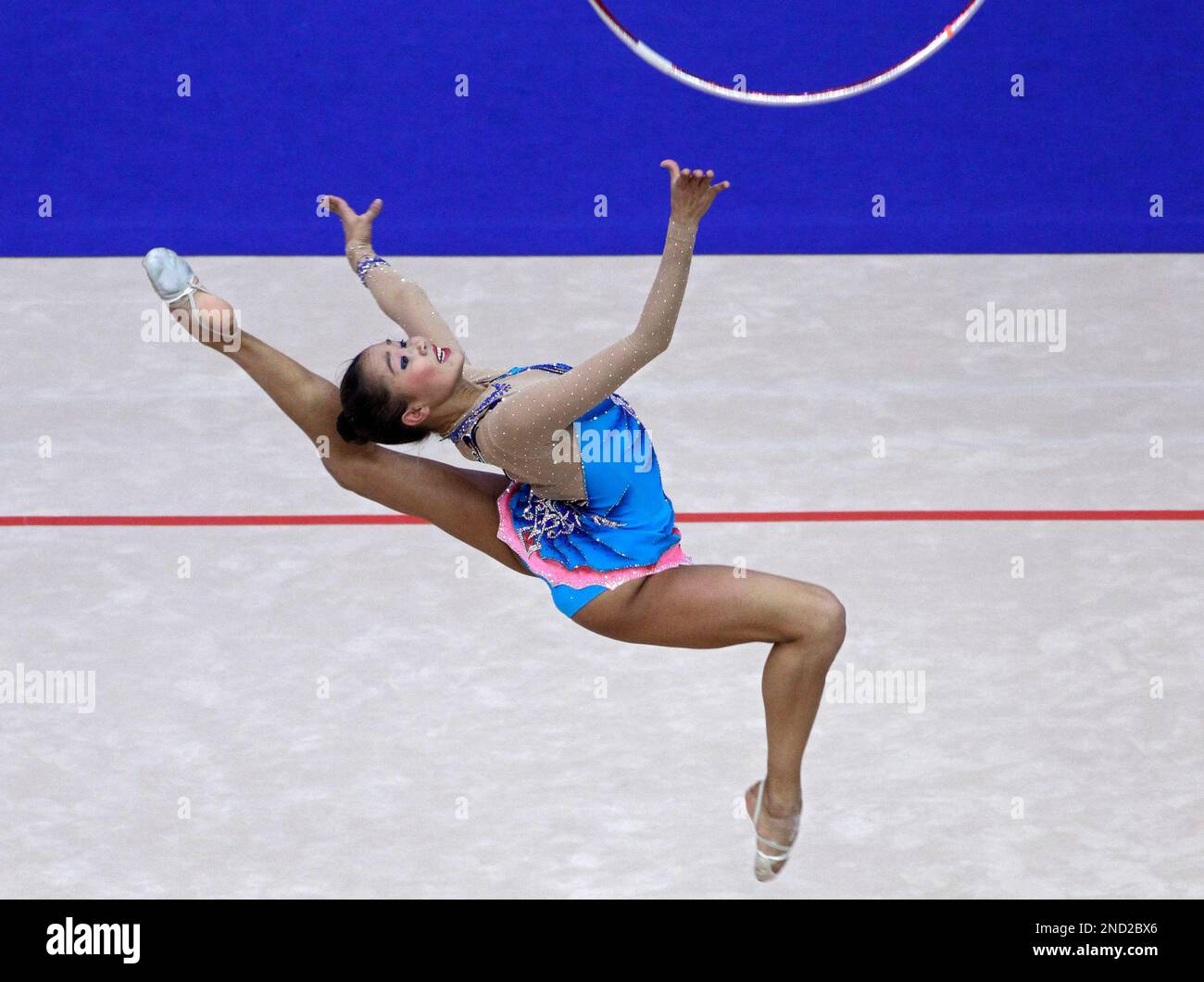 Azerbaijan Aliya Garayeva perform with hoop during the Individual All ...
