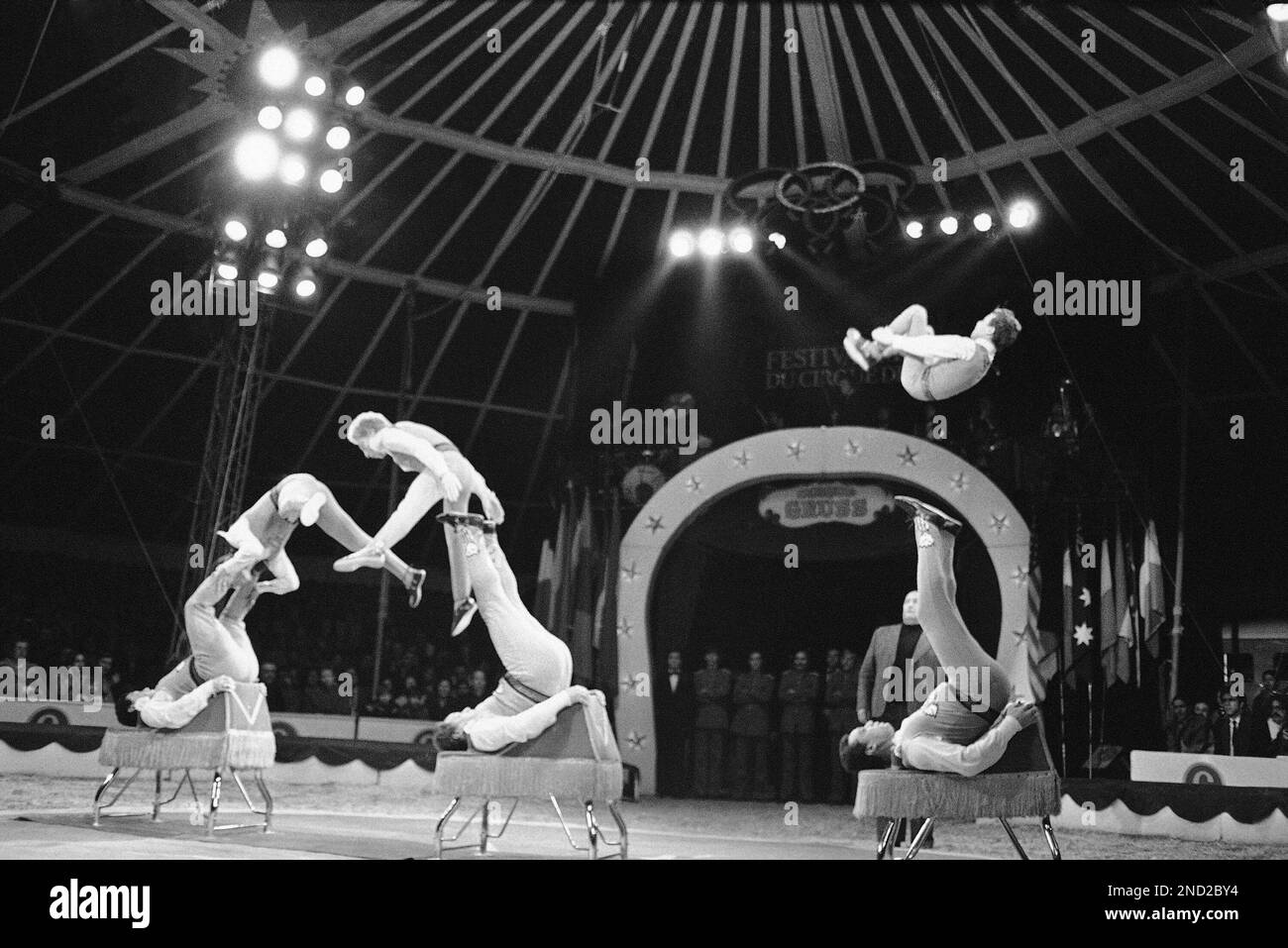 The Egyptian acrobatic troupe “The Yassins” perform during the Paris ...