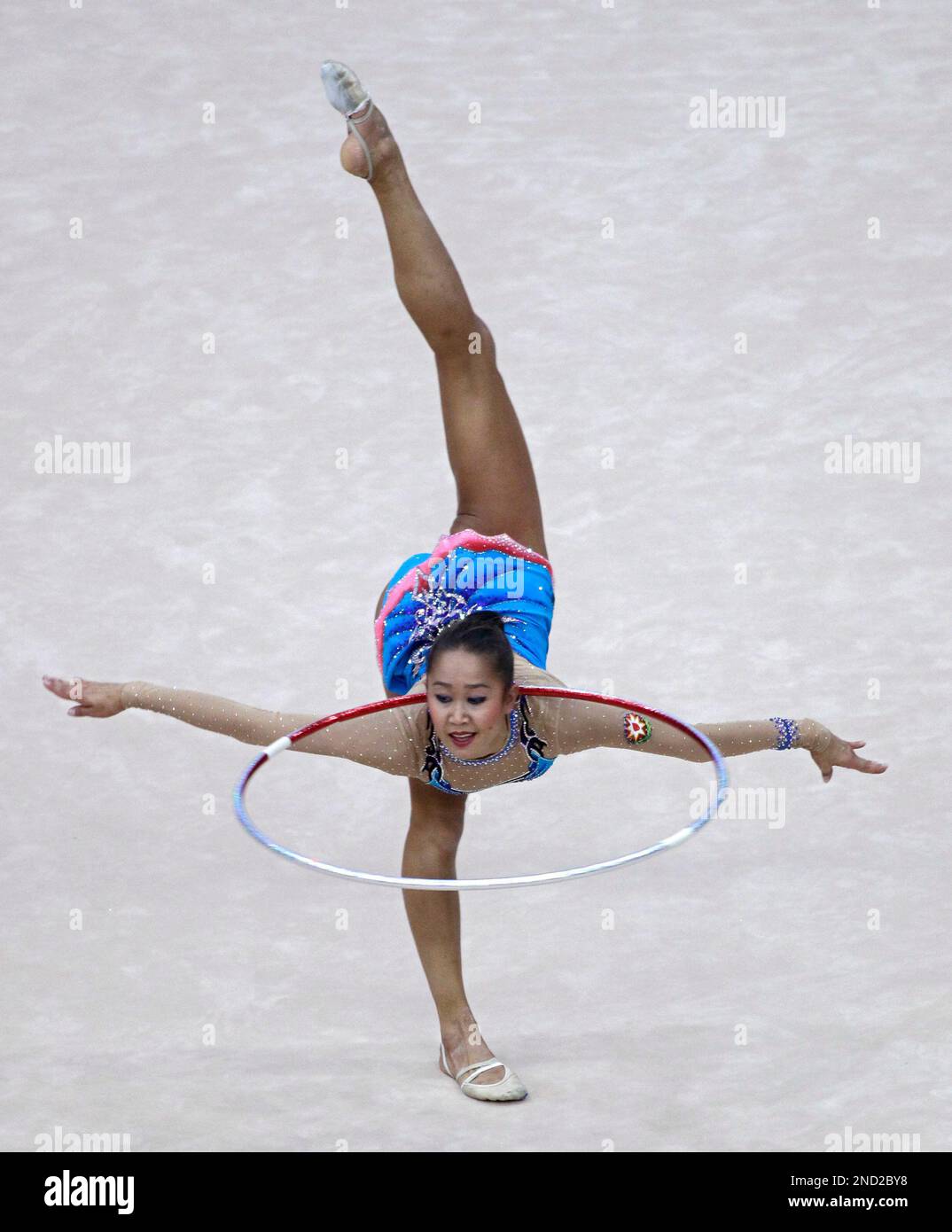 Azerbaijan Aliya Garayeva perform with hoop during the Individual All ...