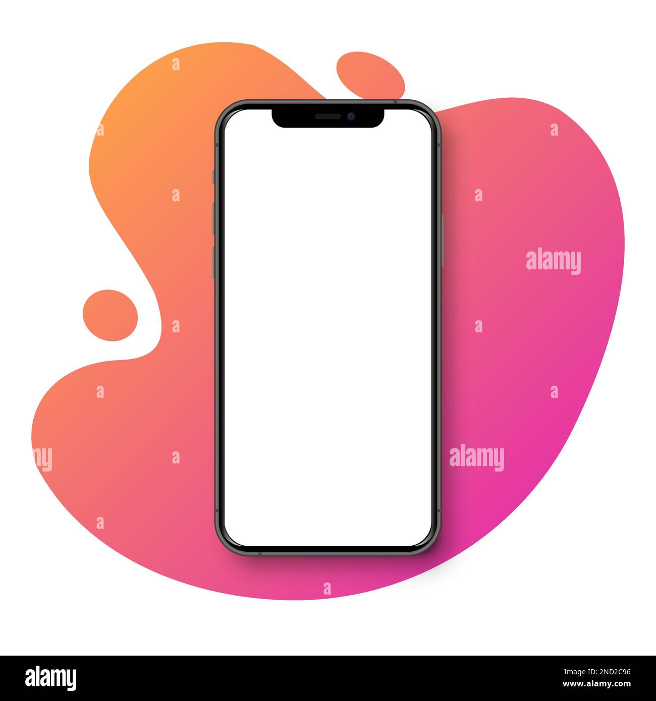 Smartphone with blank screen, phone template. Vector illustration Stock ...