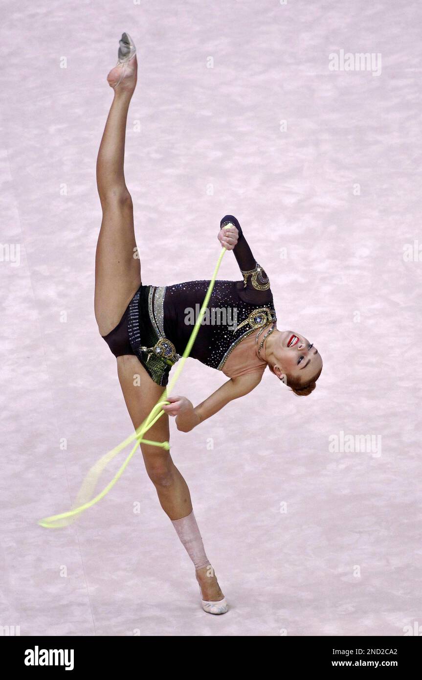 Ukraine Natalia Godunko perform with during the Individual All-Around ...
