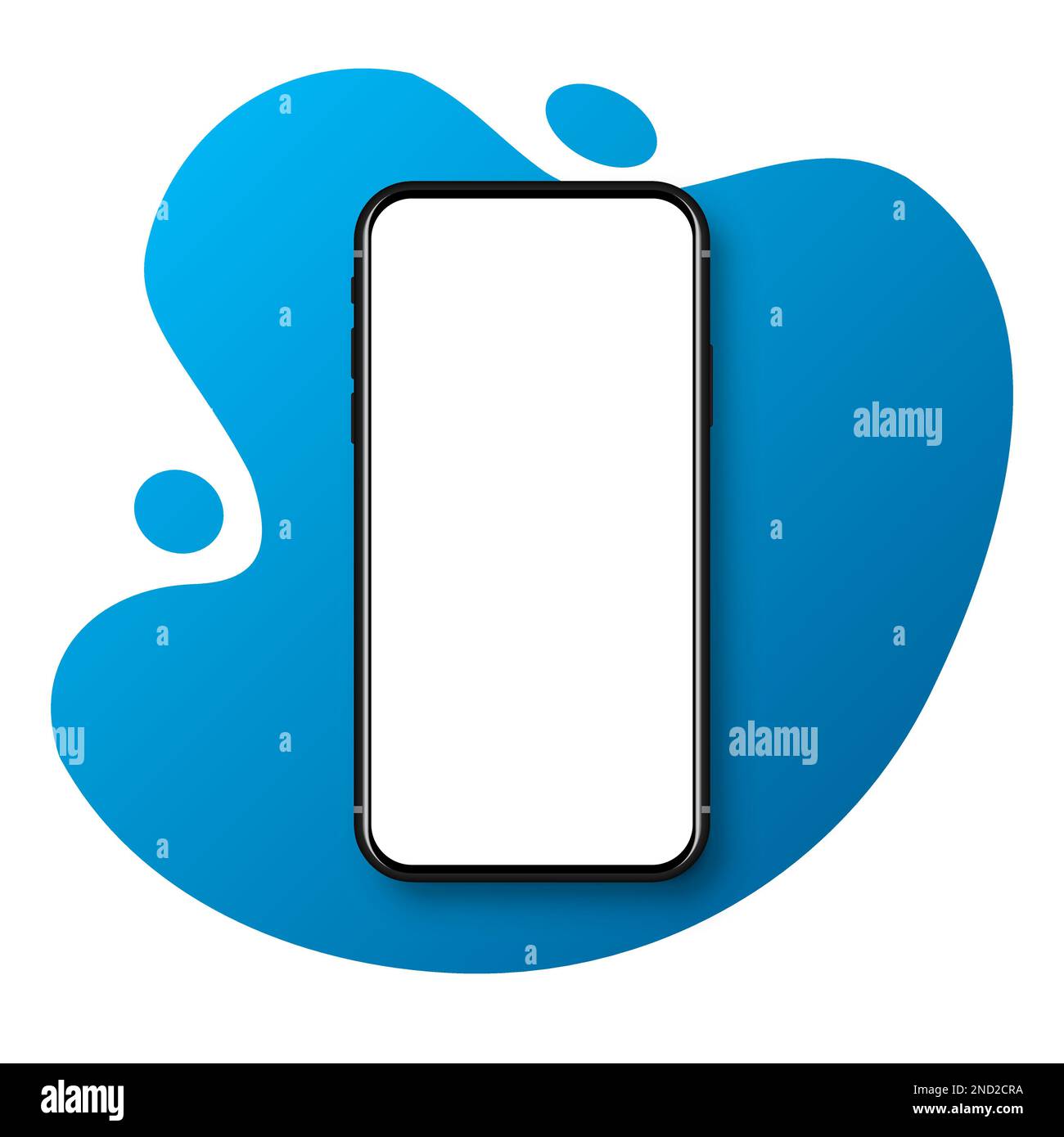 Smartphone with blank screen, phone template. Vector illustration Stock ...