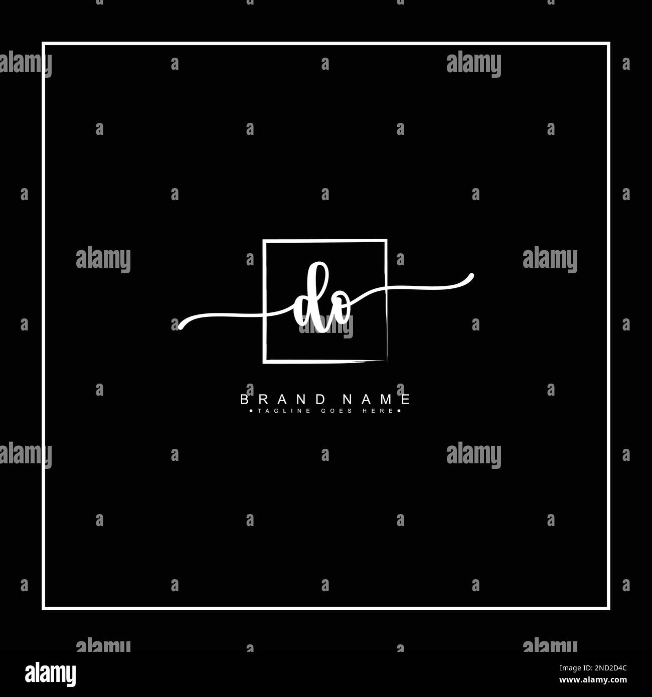 Simple Signature Logo for Alphabet DO - Handwritten Signature for ...