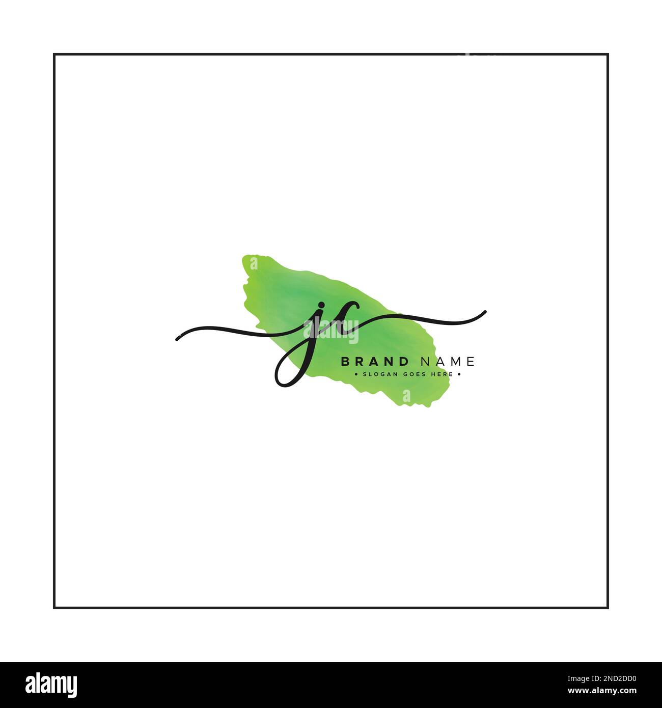 Watercolor Signature logo for Initial Letter JC - Vector Logo Template ...