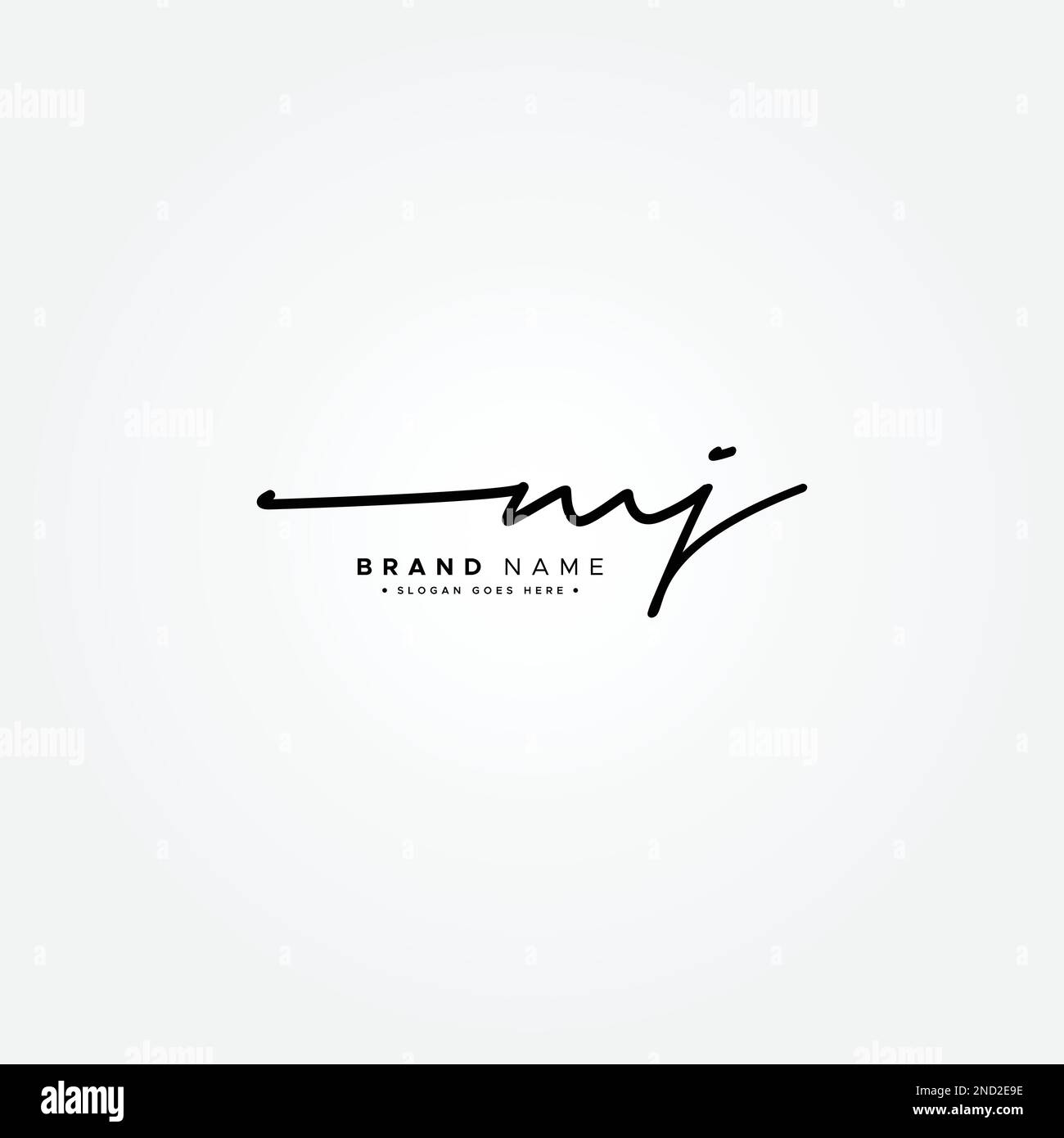 Simple Signature Logo for Alphabet MJ - Handwritten Signature for ...