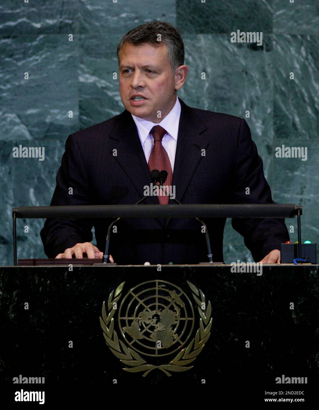 King Abdullah II Bin Al Hussein of the Kingdom of Jordan, addresses the ...