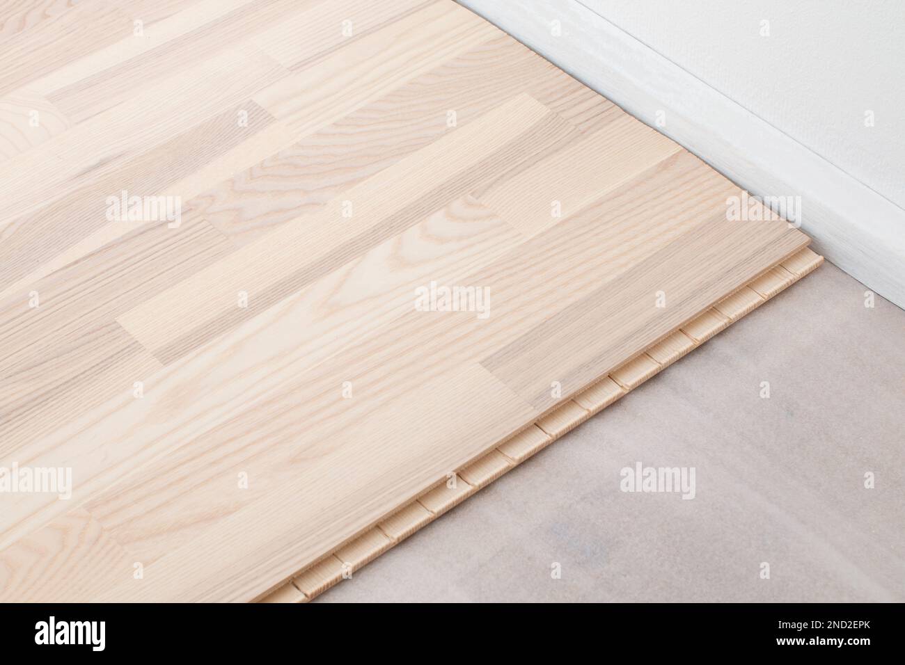Laminate click floor edge - new parquet flooring indoors - close up ...