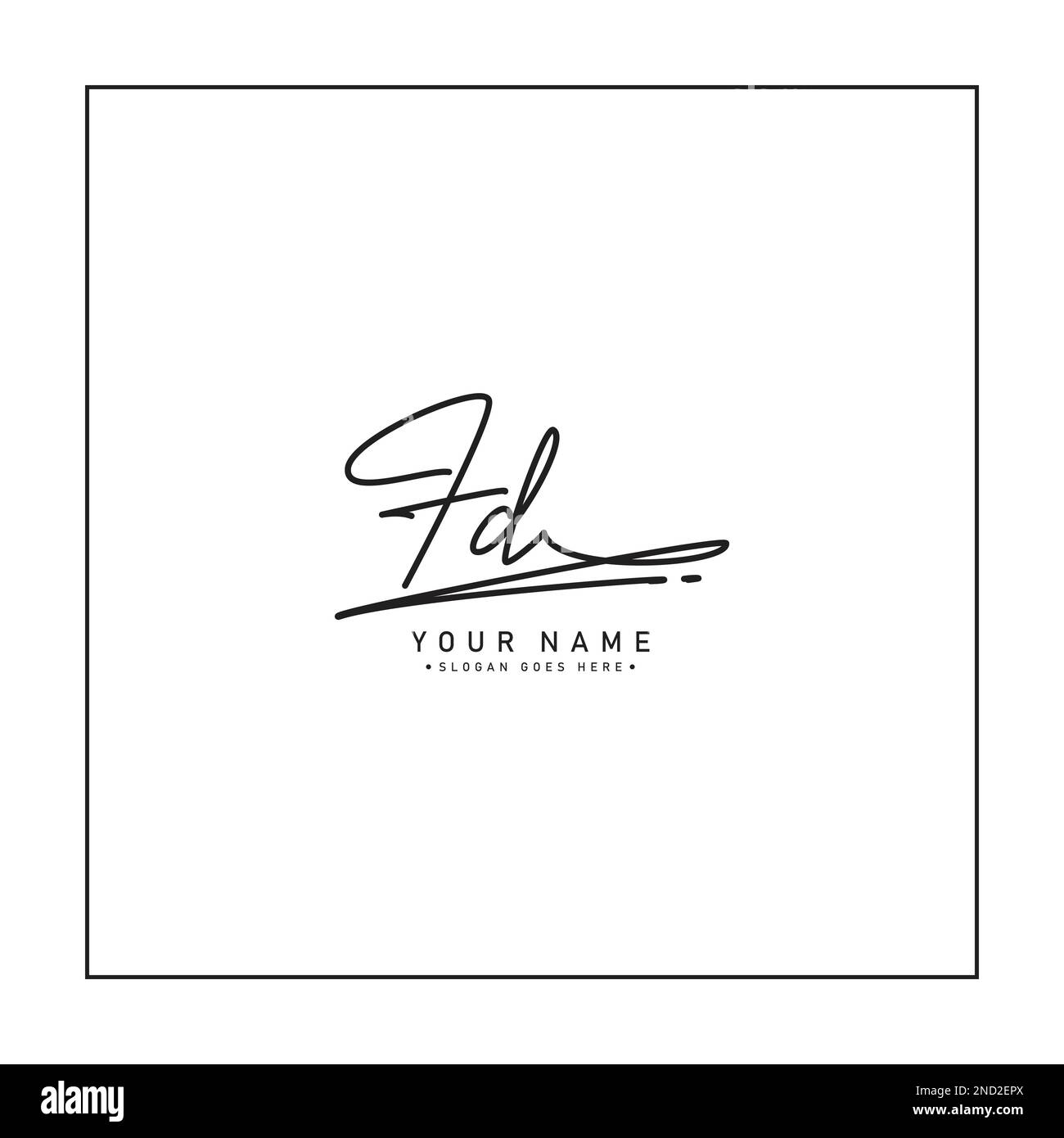 Simple Signature Logo for Alphabet FD - Handwritten Signature for ...