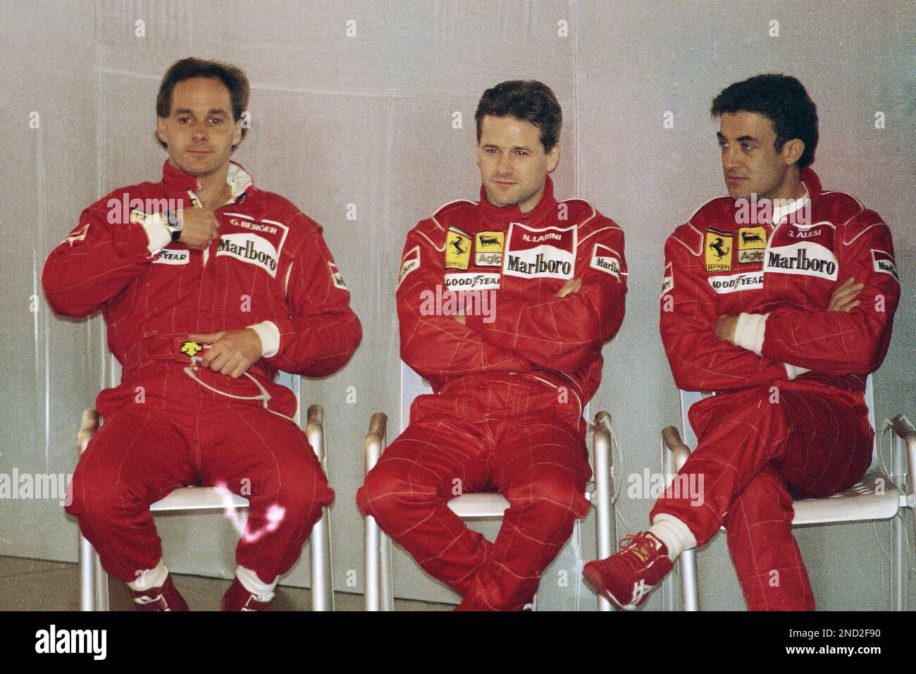Ferrari team Formula One racing car drivers, seen on Feb. 2, 1994 in ...