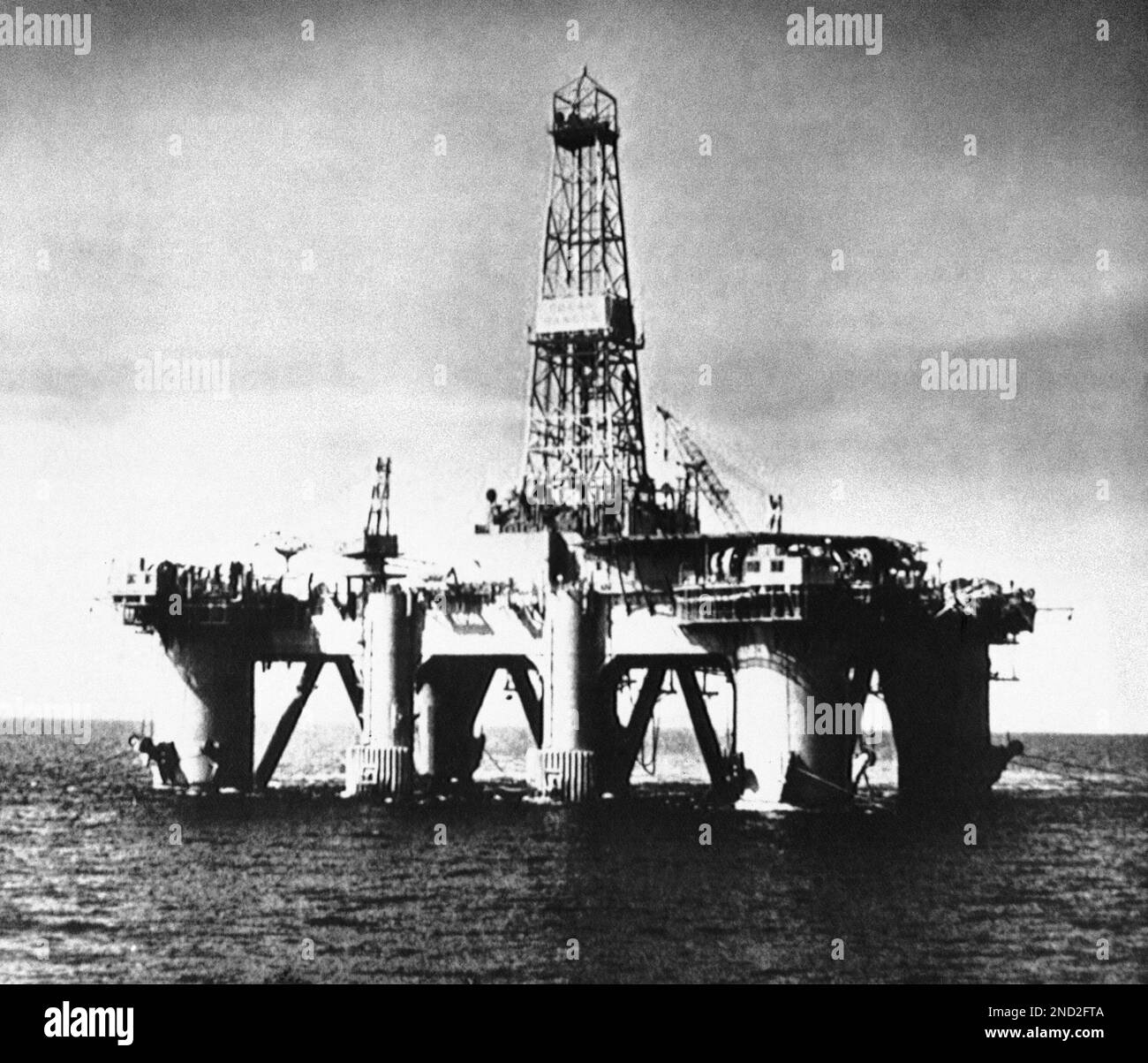 A view of the Ocean Ranger one of the world’s largest semi-submersible ...