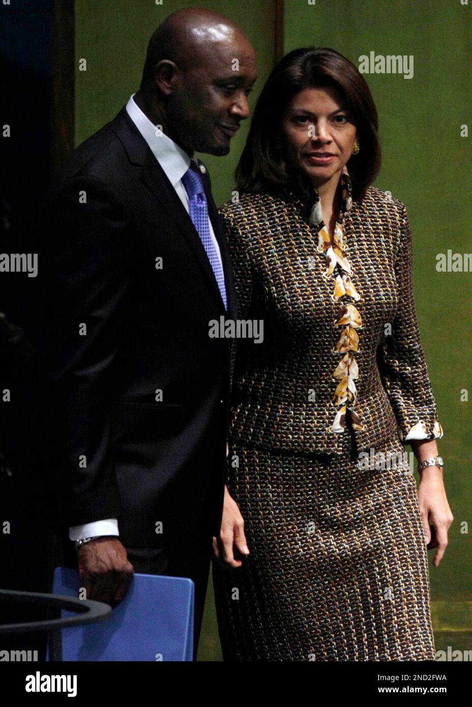 Laura Chinchilla Miranda, President of Costa Rica, is escorted to the podium to address the 65th ...