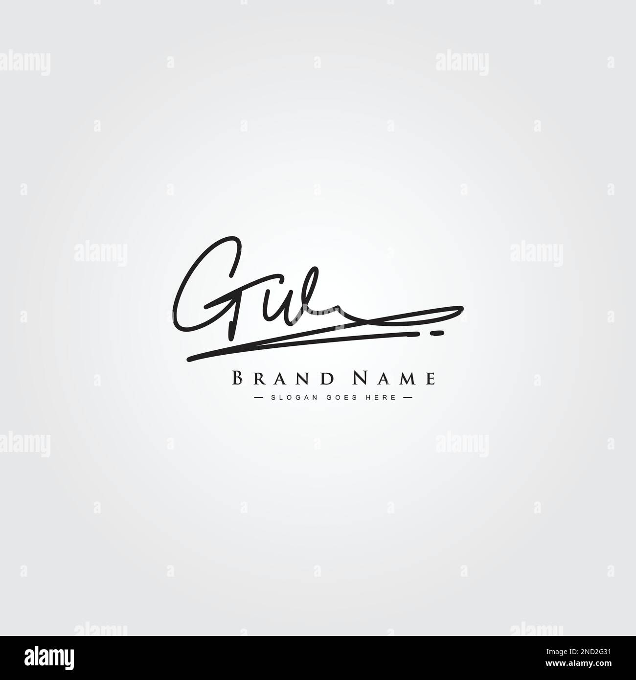 GW Handwritten Signature logo - Vector Logo Template for Beauty ...