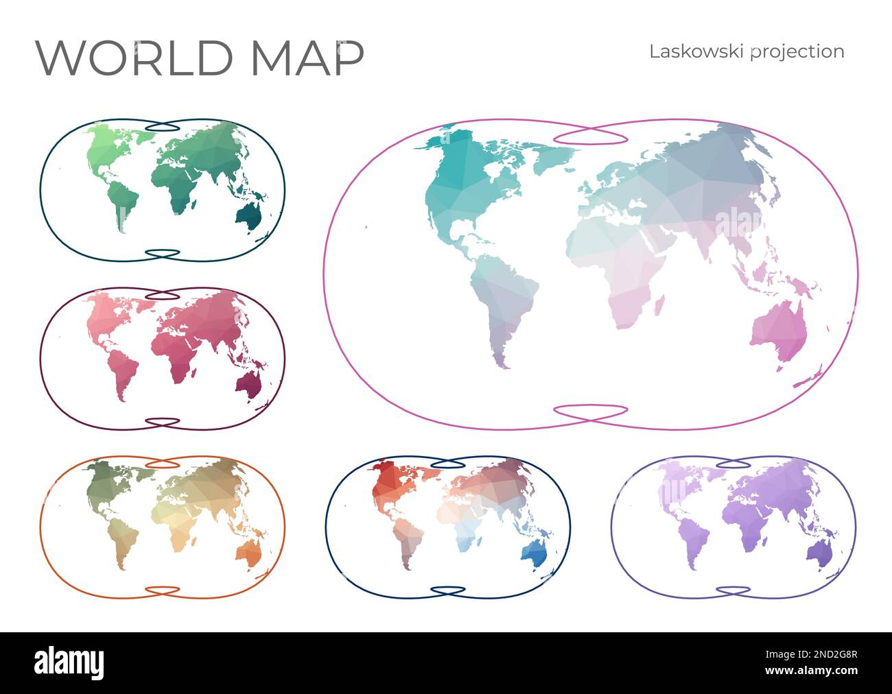Low Poly World Map Set Laskowski Tri Optimal Projection Collection Of The World Maps In