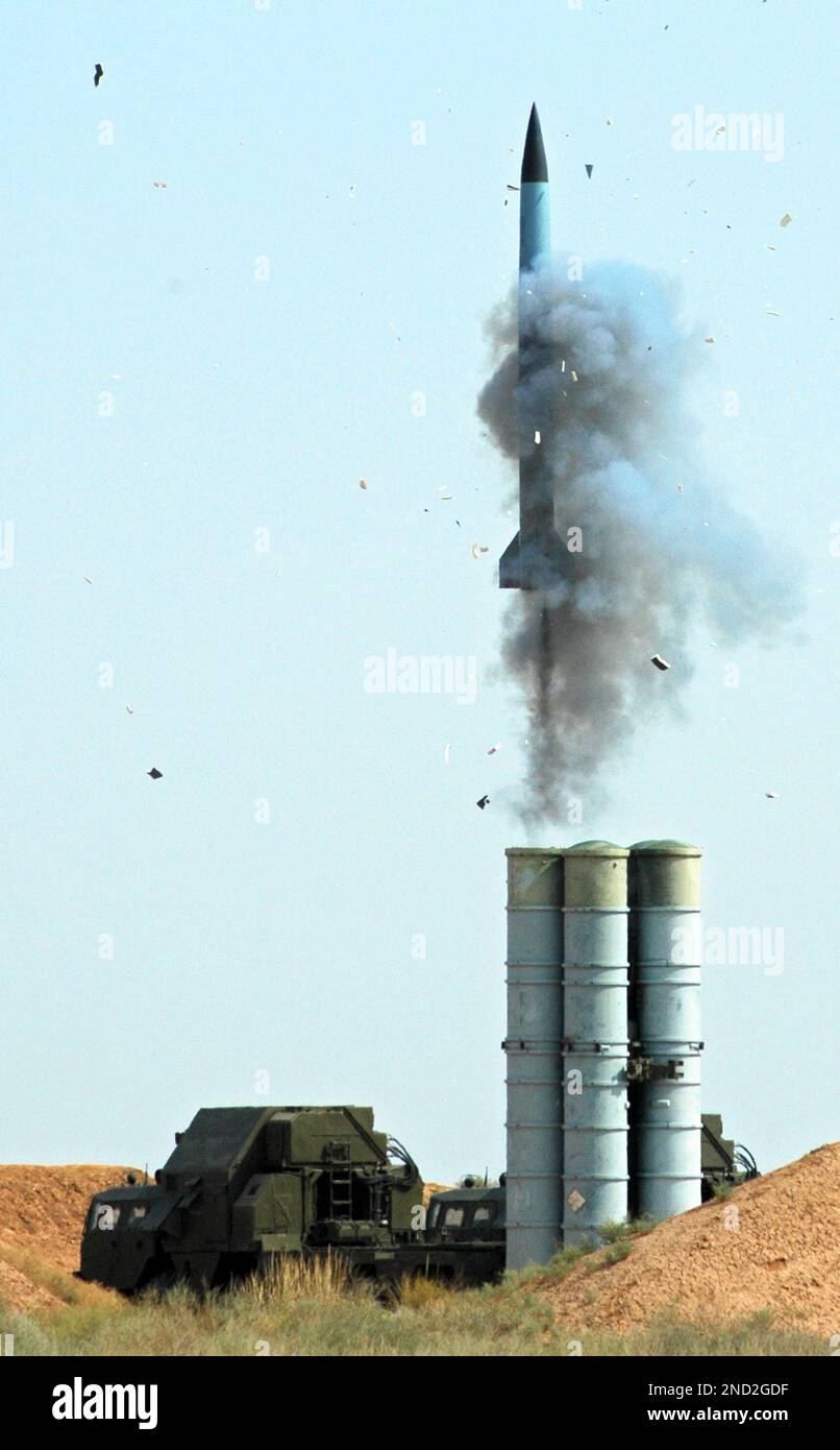 FILE - In this Aug. 5, 2005 file photo, an S-300 surface-to-air missile ...