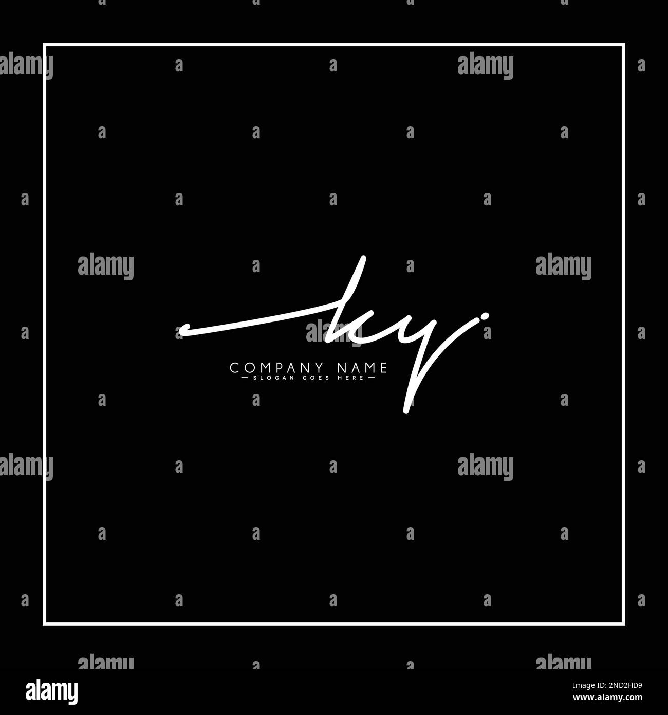 Ky Initial Logo In Signature Style For Photography And Fashion Business Hand Drawn Signature
