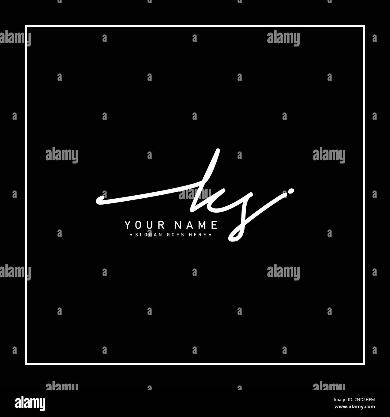 Simple Signature Logo for Alphabet KS - Handwritten Signature for ...