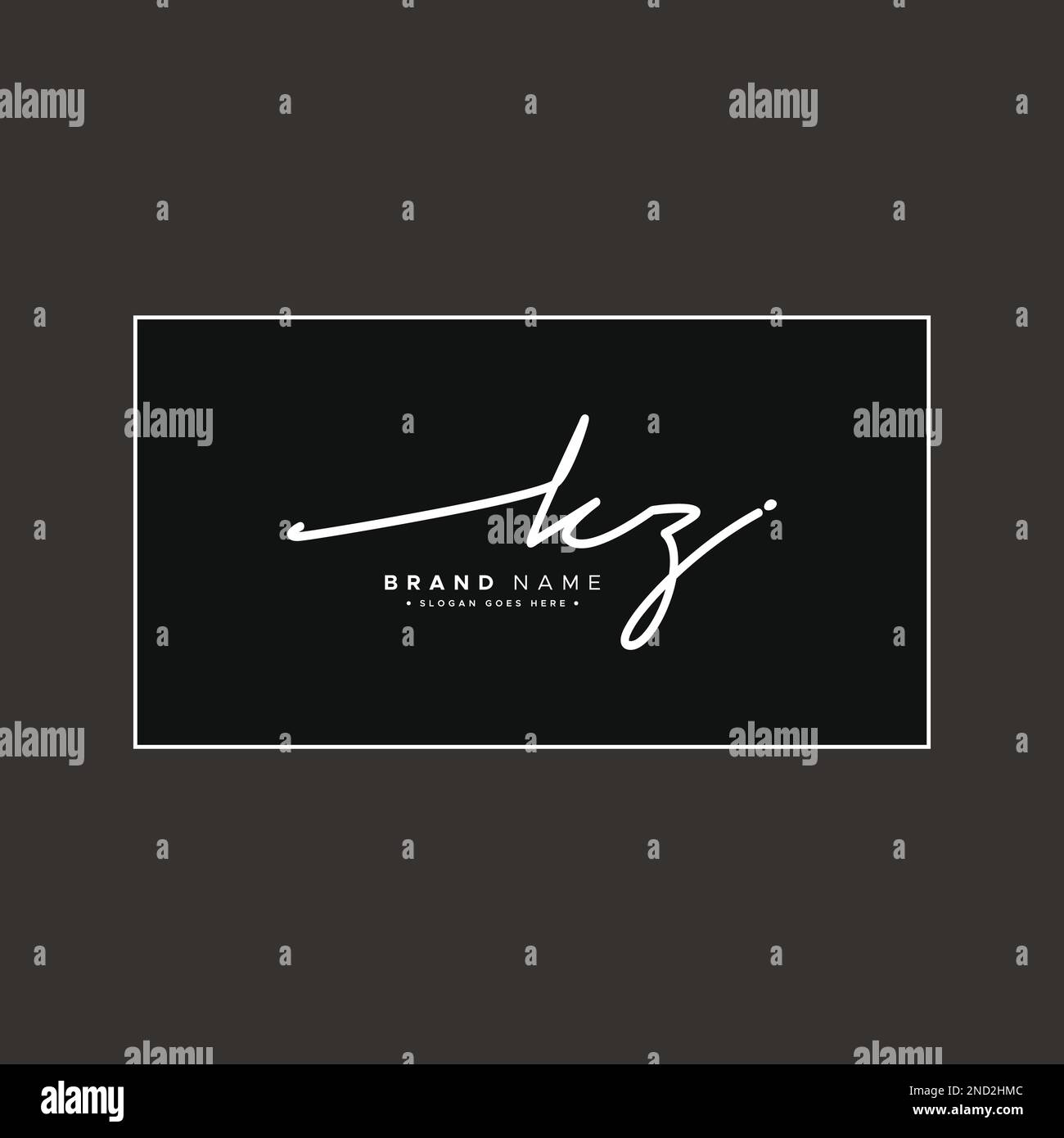 KZ Initial Logo in Signature Style for Photography and Fashion Business ...