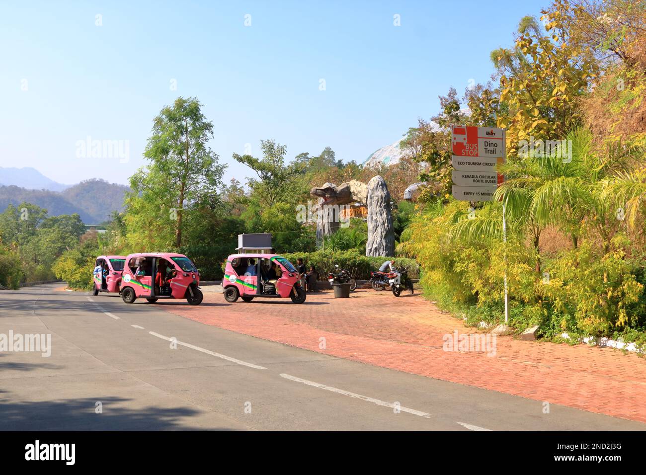 December 23 2022 - Gujarat in India: people in front of dinosaur park ...