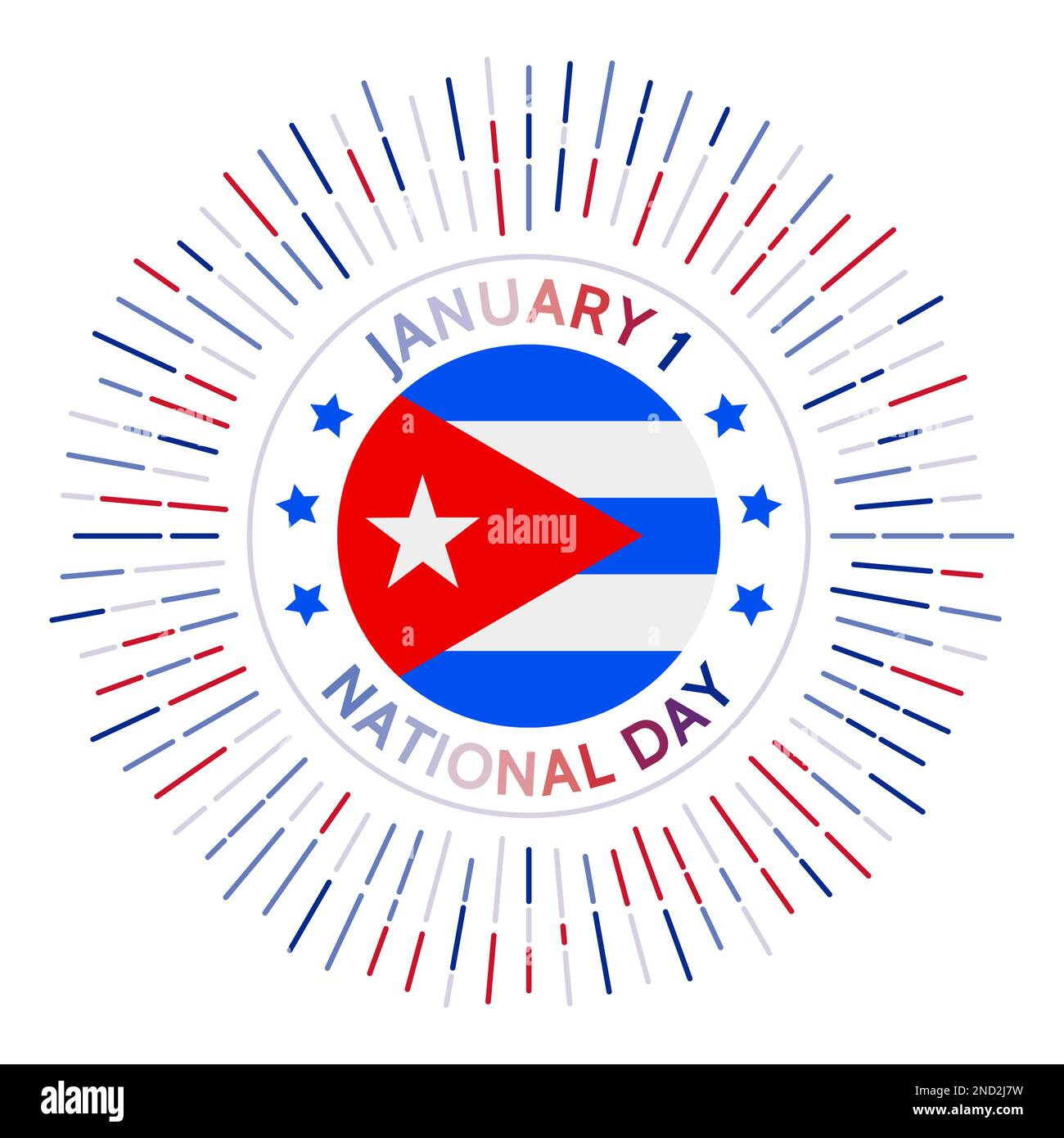 Cuba national day badge. Independence from Spain in 1902. Celebrated on ...