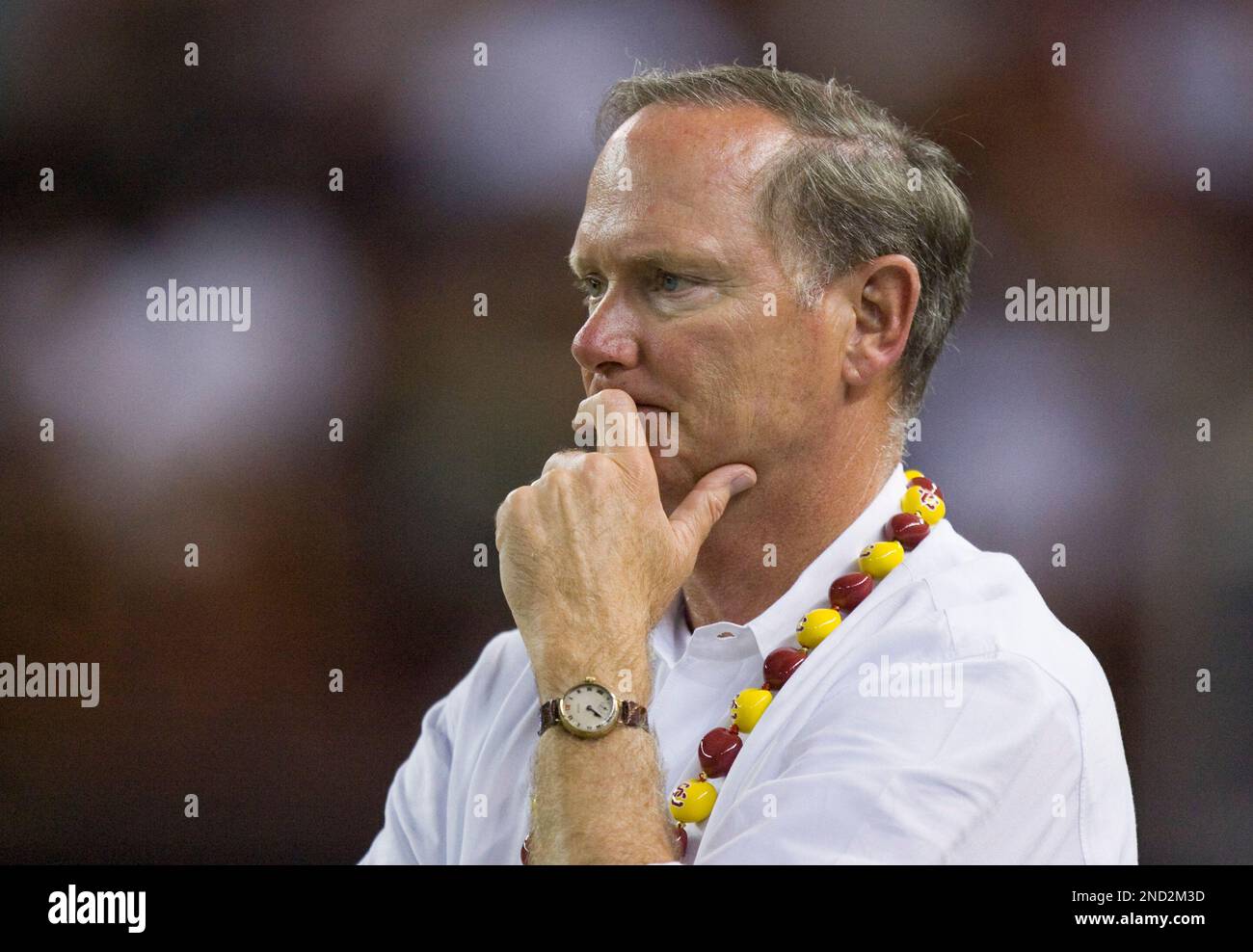 Pat Haden, athletic director for Southern California watches the USC ...