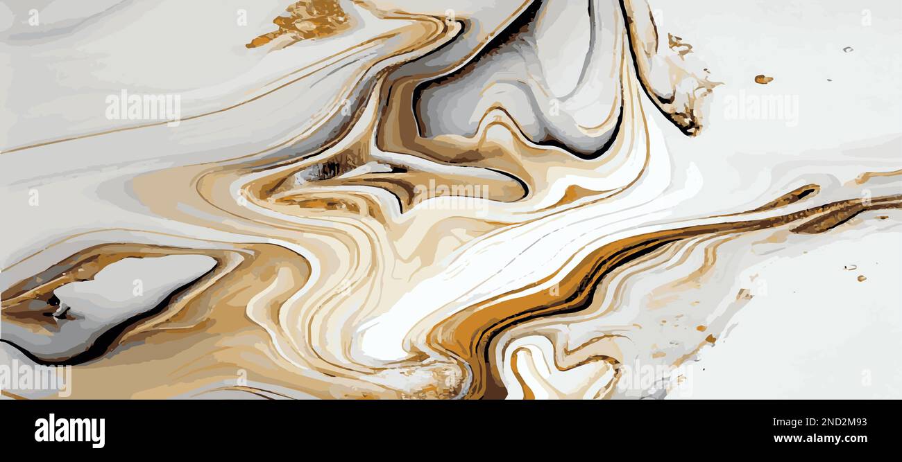 Marble panoramic texture, white gold colored marble surface, curved ...