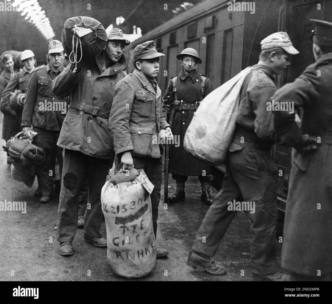 Part of a group of 800 German prisoners captured on the Italian ...