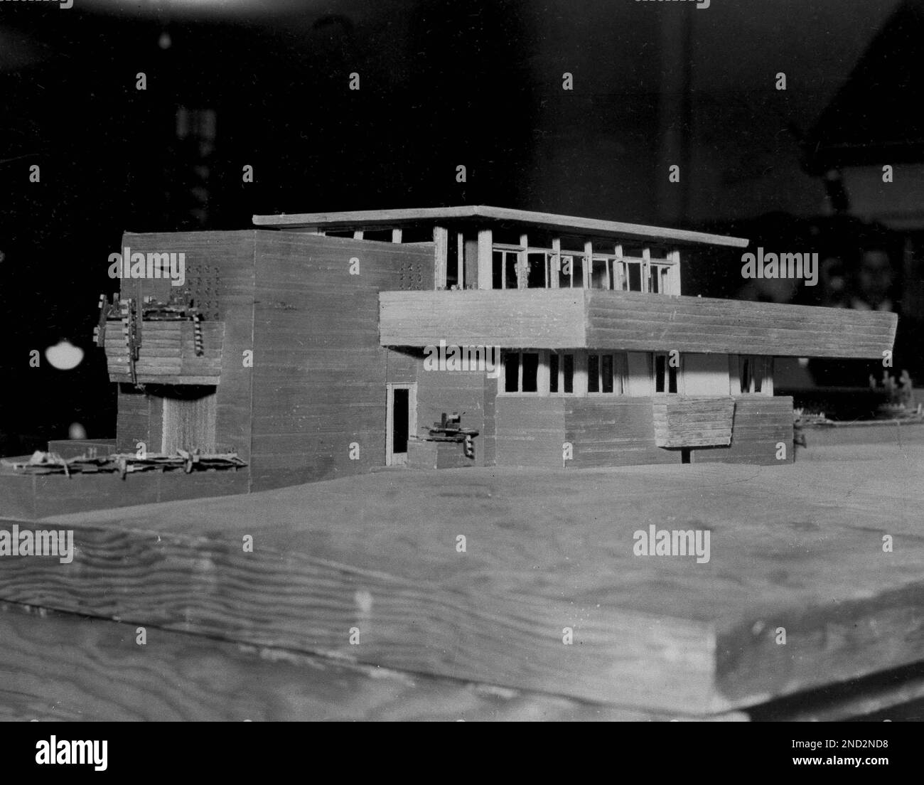 This is a miniature model of the Willey House, a model home designed by ...