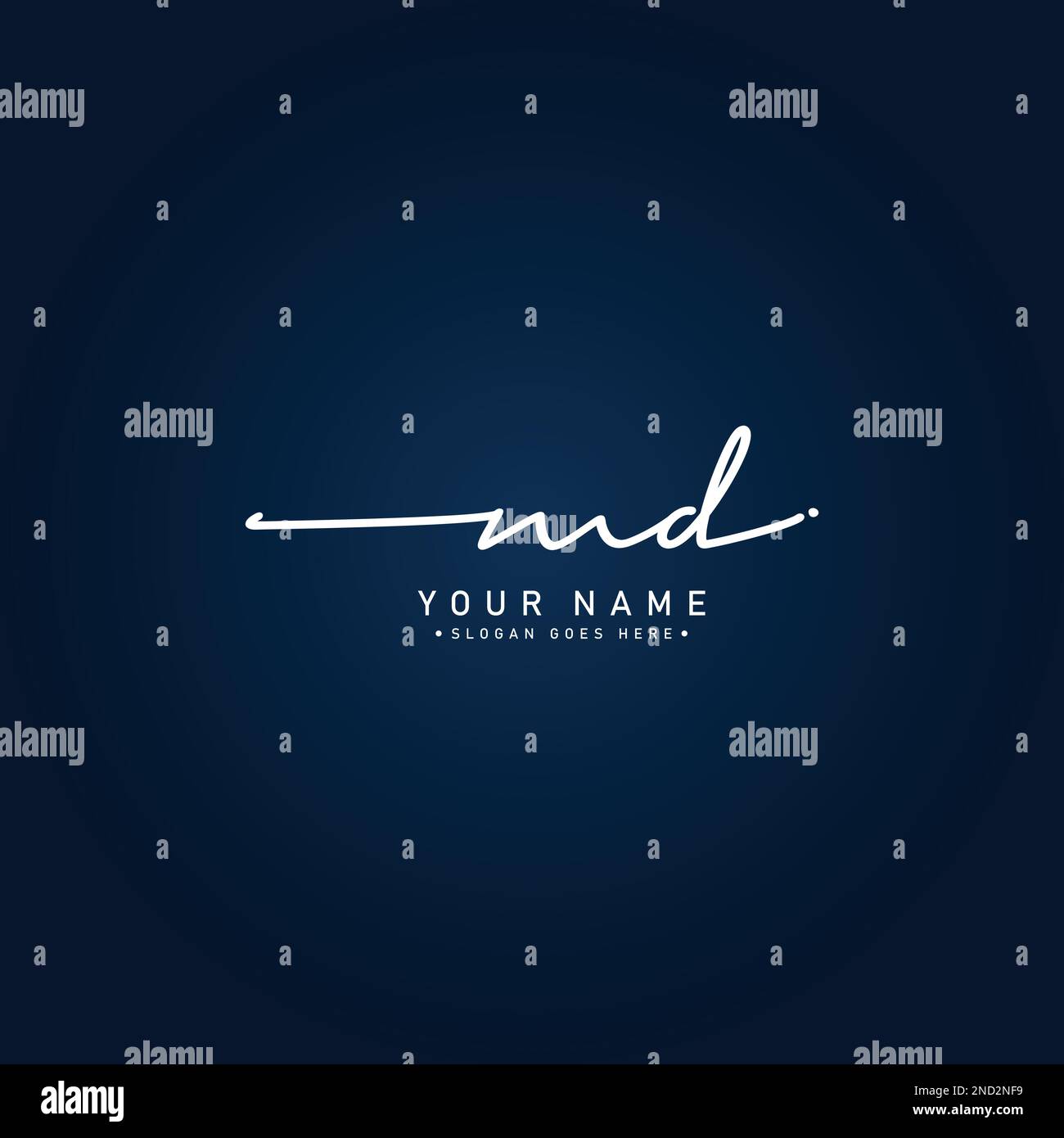 Handwritten Signature logo for Initial Letter MD - Vector Logo Template ...