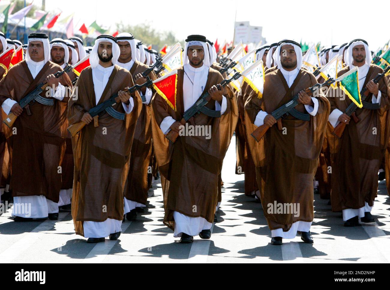 A group of Iranian Arabs, who are members of Basij militia, affiliated ...