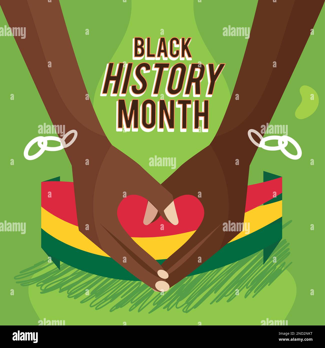 Pair of afroamerican hands with african flag Black history month Vector ...