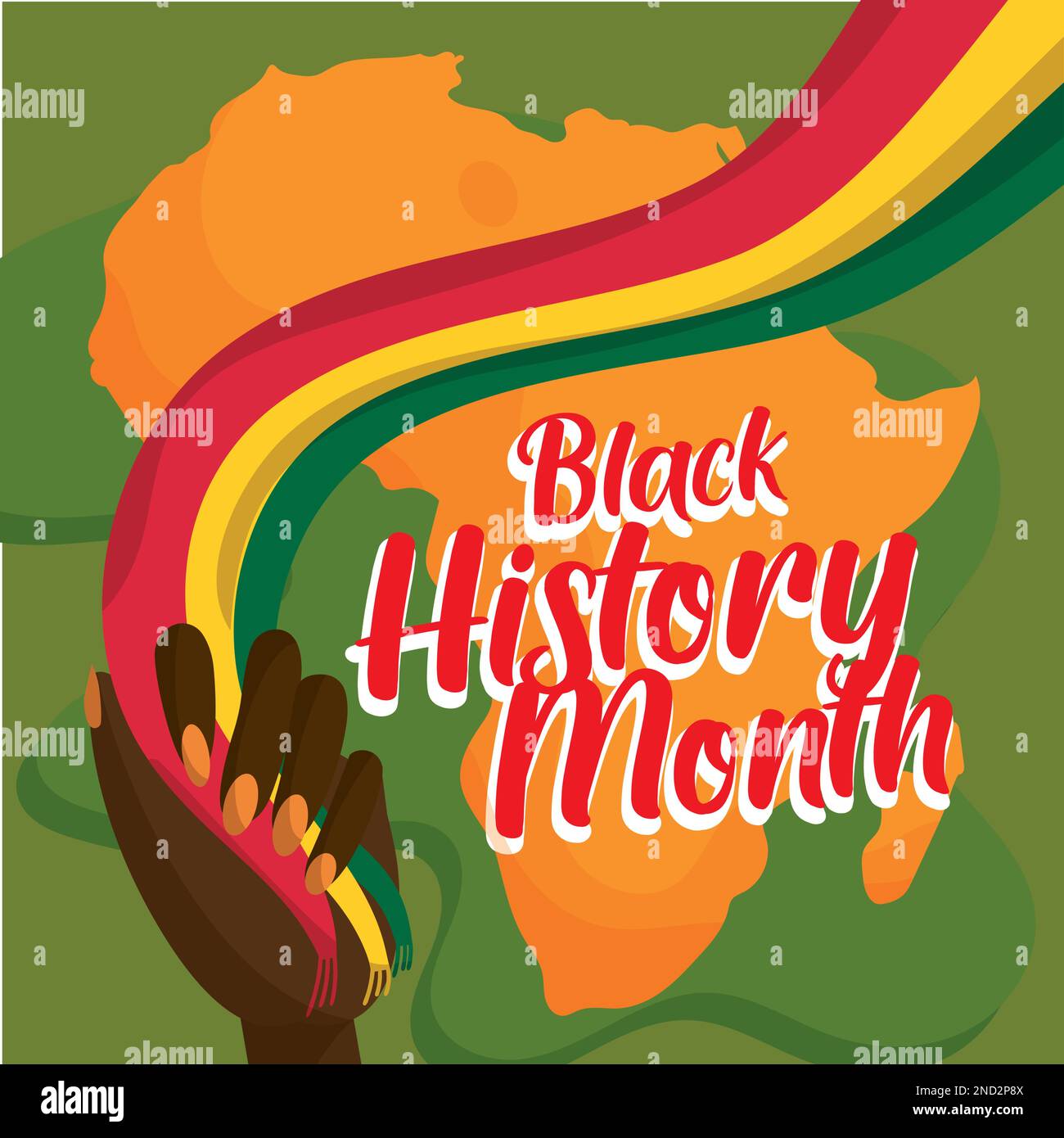 Hand holding african flag Black history month poster Vector Stock ...