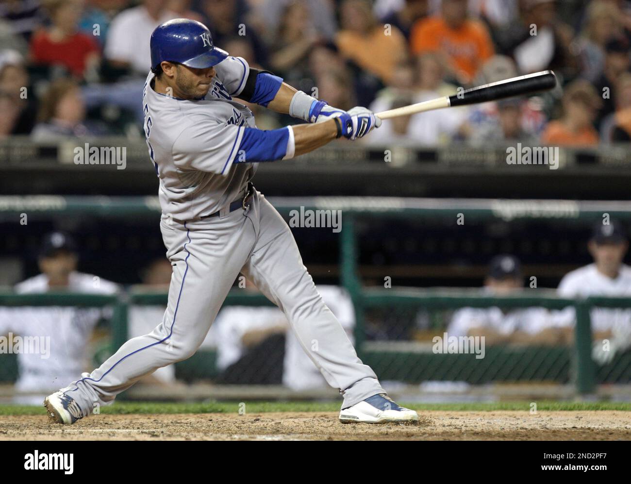 Kansas City Royals' Mike Aviles hits a two-run single against the ...