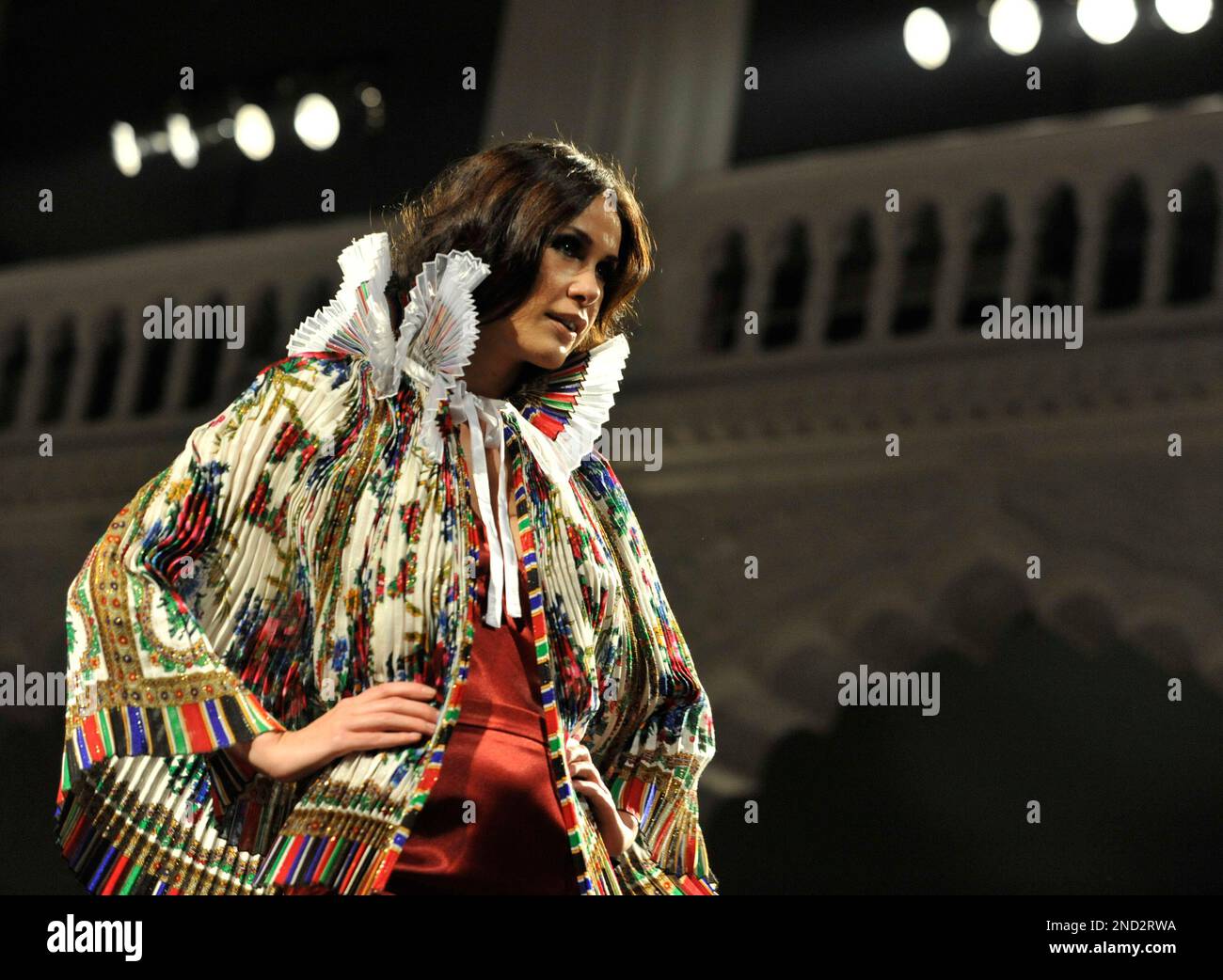 A model presents a creation from Hungary's unique gypsy (Roma) fashion ...