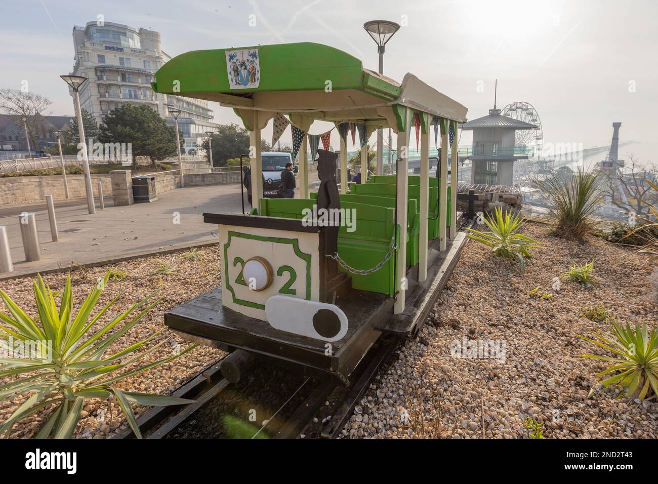 A model of one of the first electric pier trams to run on Southend pier ...