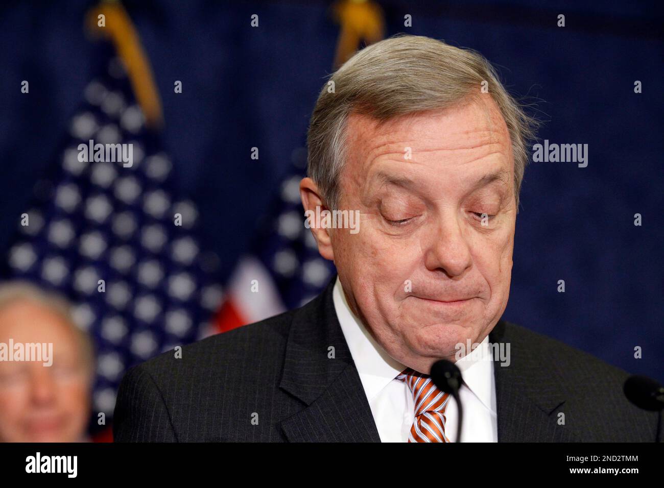 Senate Majority Whip Richard Durbin of Ill., speaks on Capitol Hill in ...