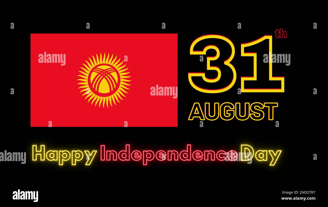 The 31th August Happy Independence Day of Kyrgyzstan design with a flag ...