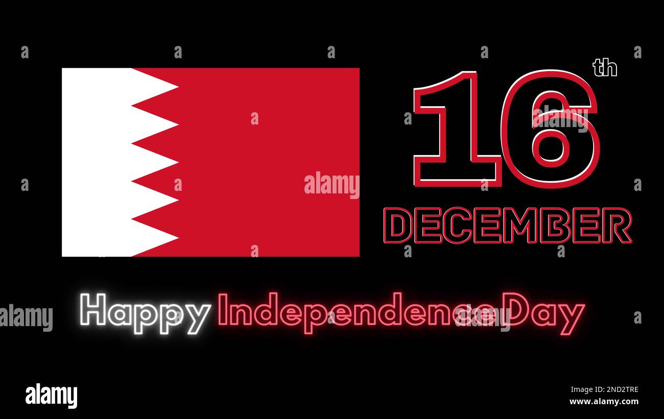 The 16th December Happy Independence Day of Bahrain poster design with ...