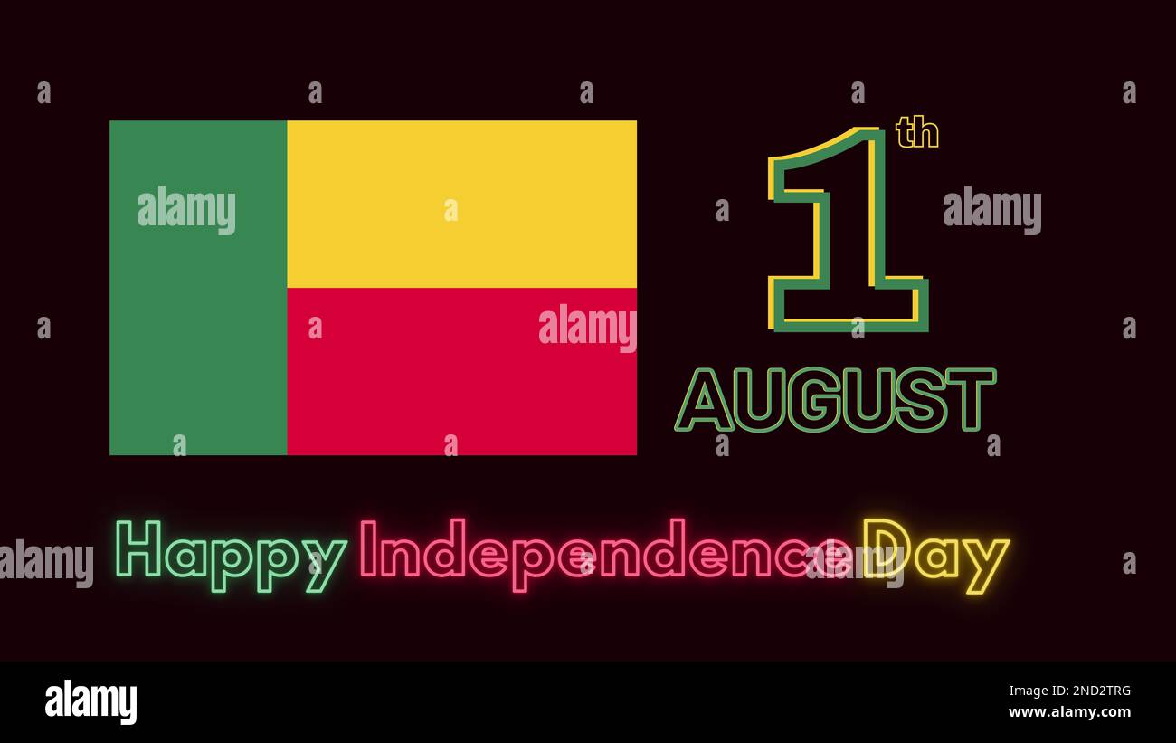 The 1st August Happy Independence Day of Benin design with flag Stock ...