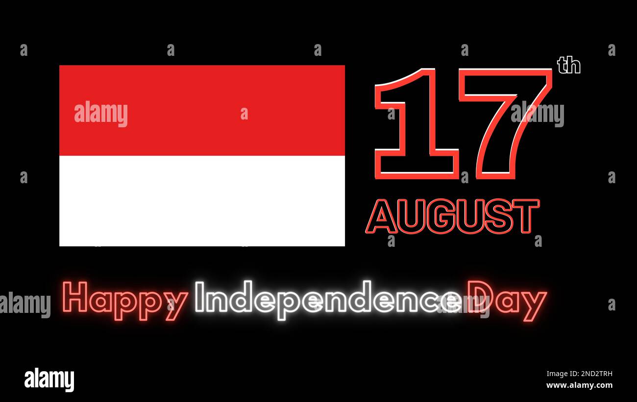 The 17th August Happy Independence Day of Indonesia with flag Stock ...