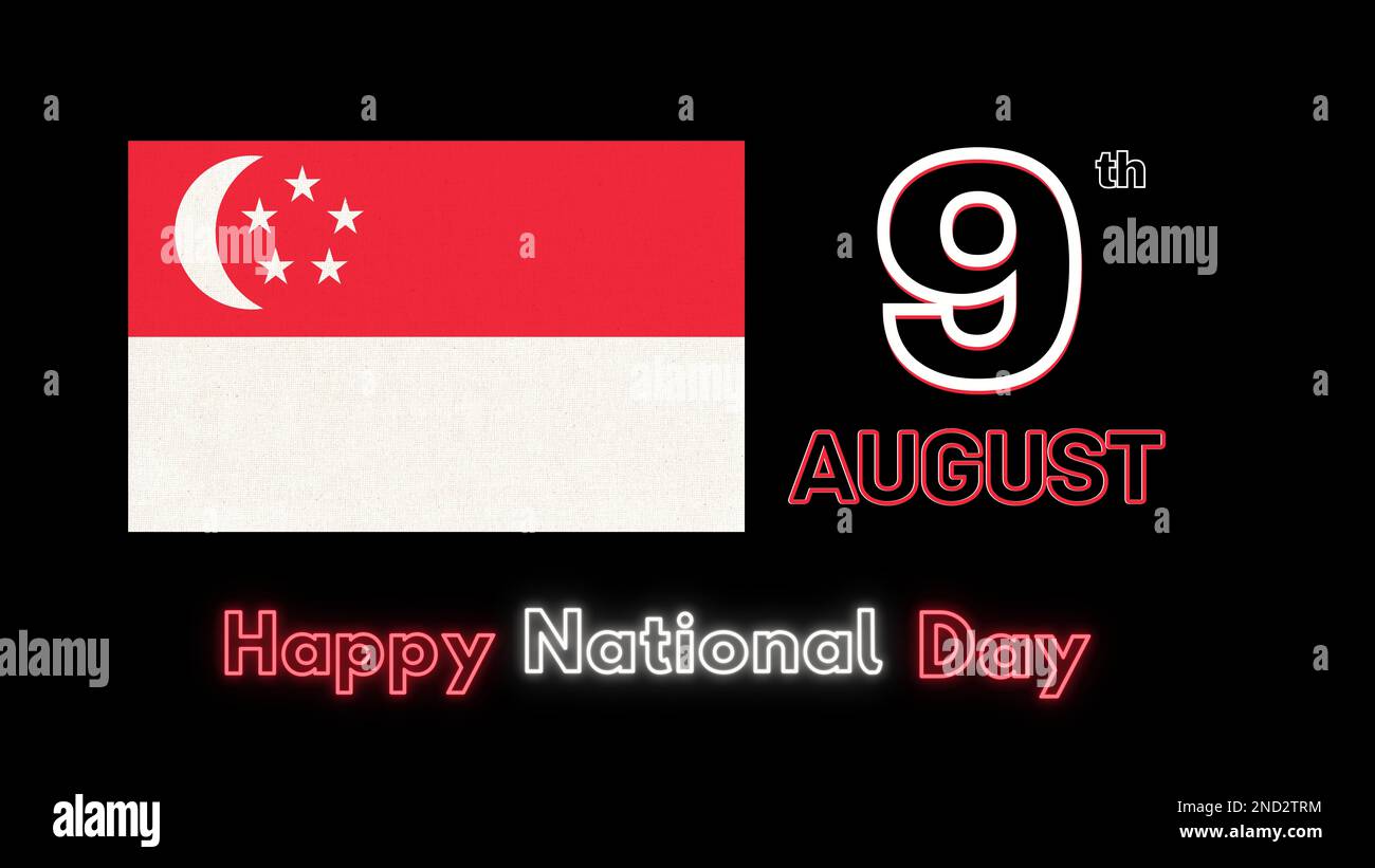 The 9th August Happy Independence Day Singapore with a flag Stock Photo ...