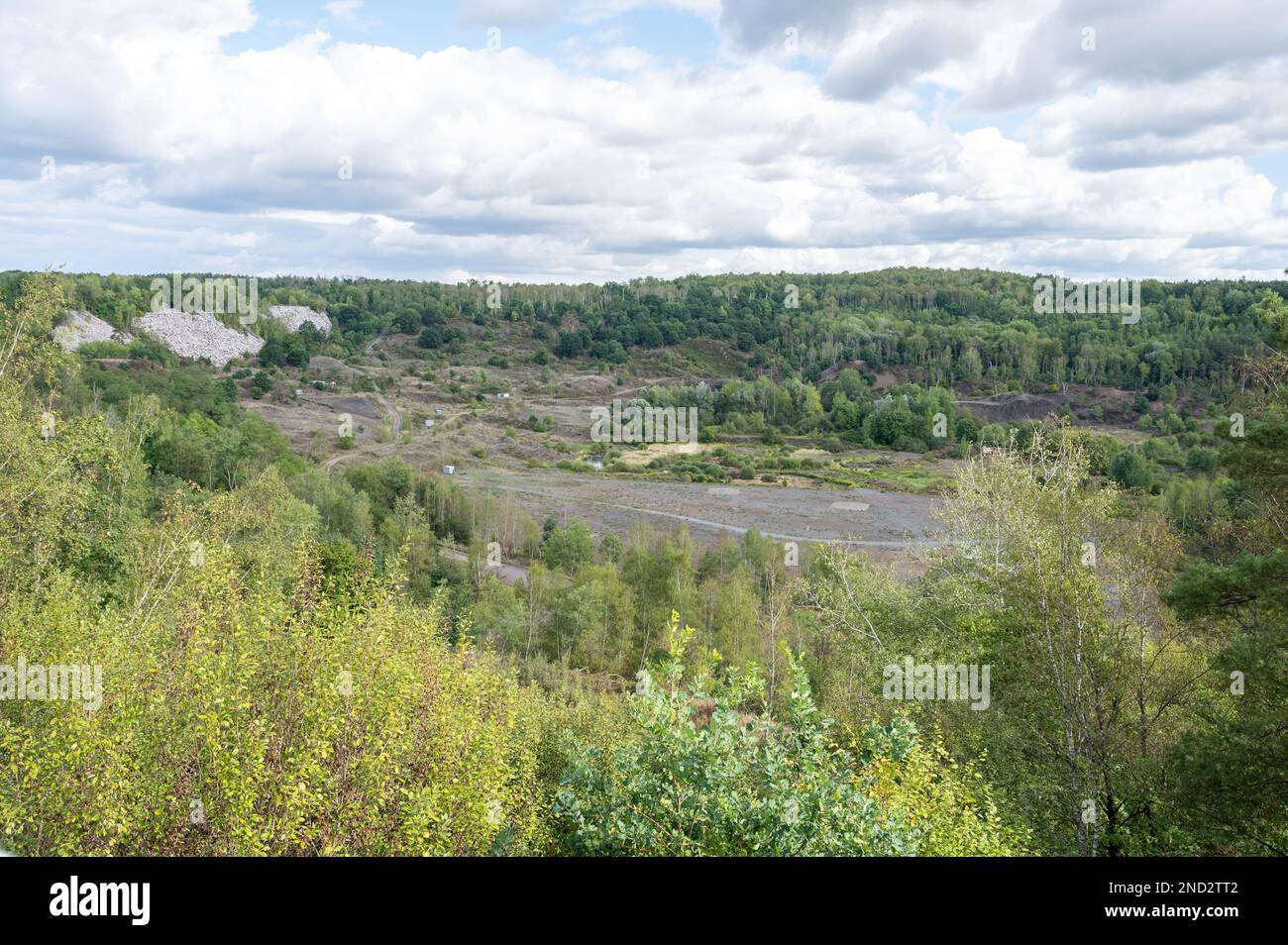 Grube Messel Unesco heritage site at Messel landscape overview aerial ...