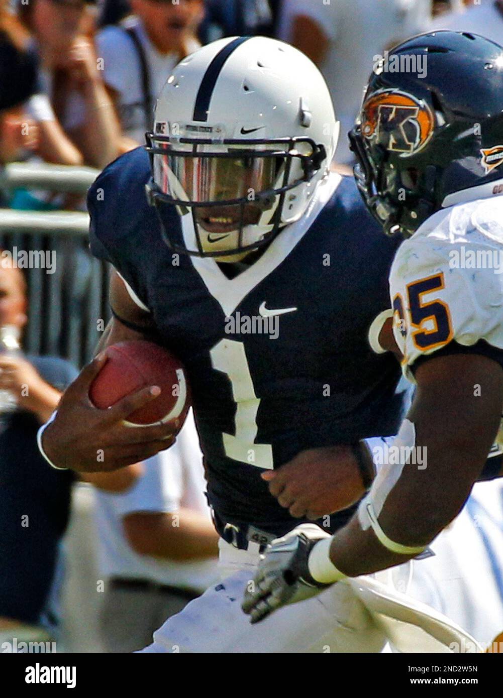 Penn State quarterback Rob Bolden (1) scrambles against Kent State ...