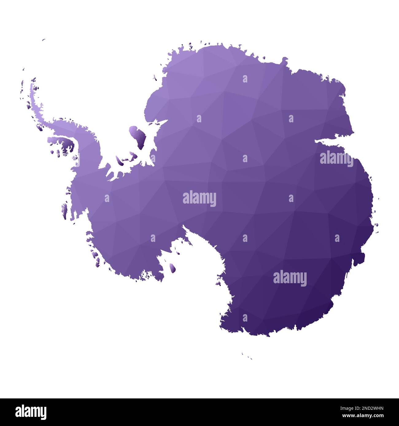 Antarctica map. Geometric style country outline. Attractive violet ...