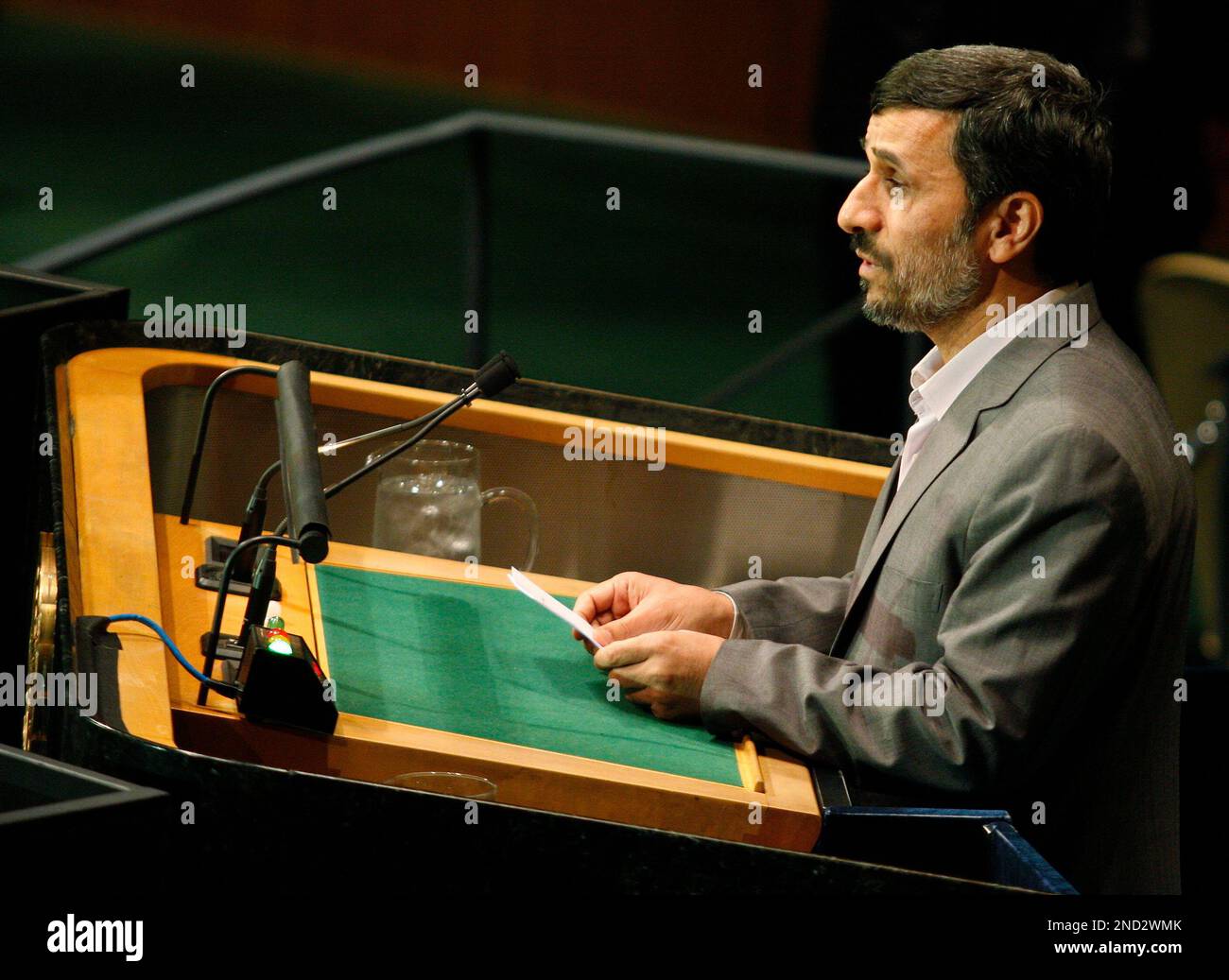 Iranian President Mahmoud Ahmadinejad speaks at a summit on the ...