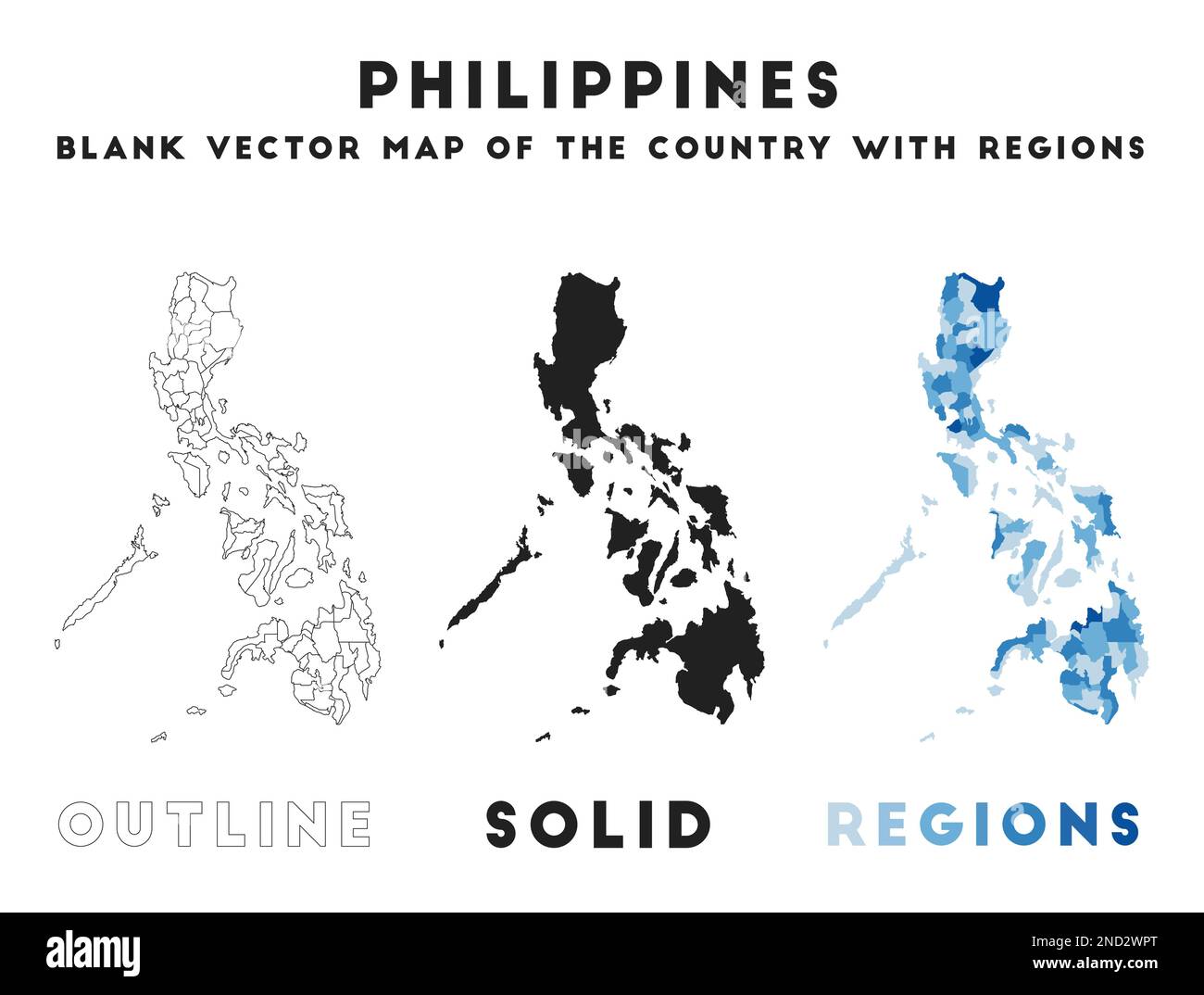 Philippines map. Borders of the Philippines for your infographic ...