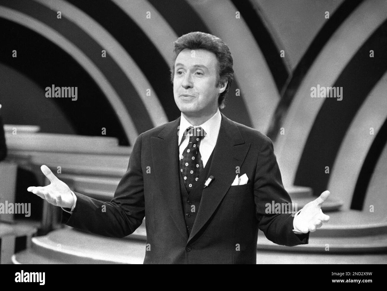 Austrian actor and singer Peter Alexander gestures during a show on ...